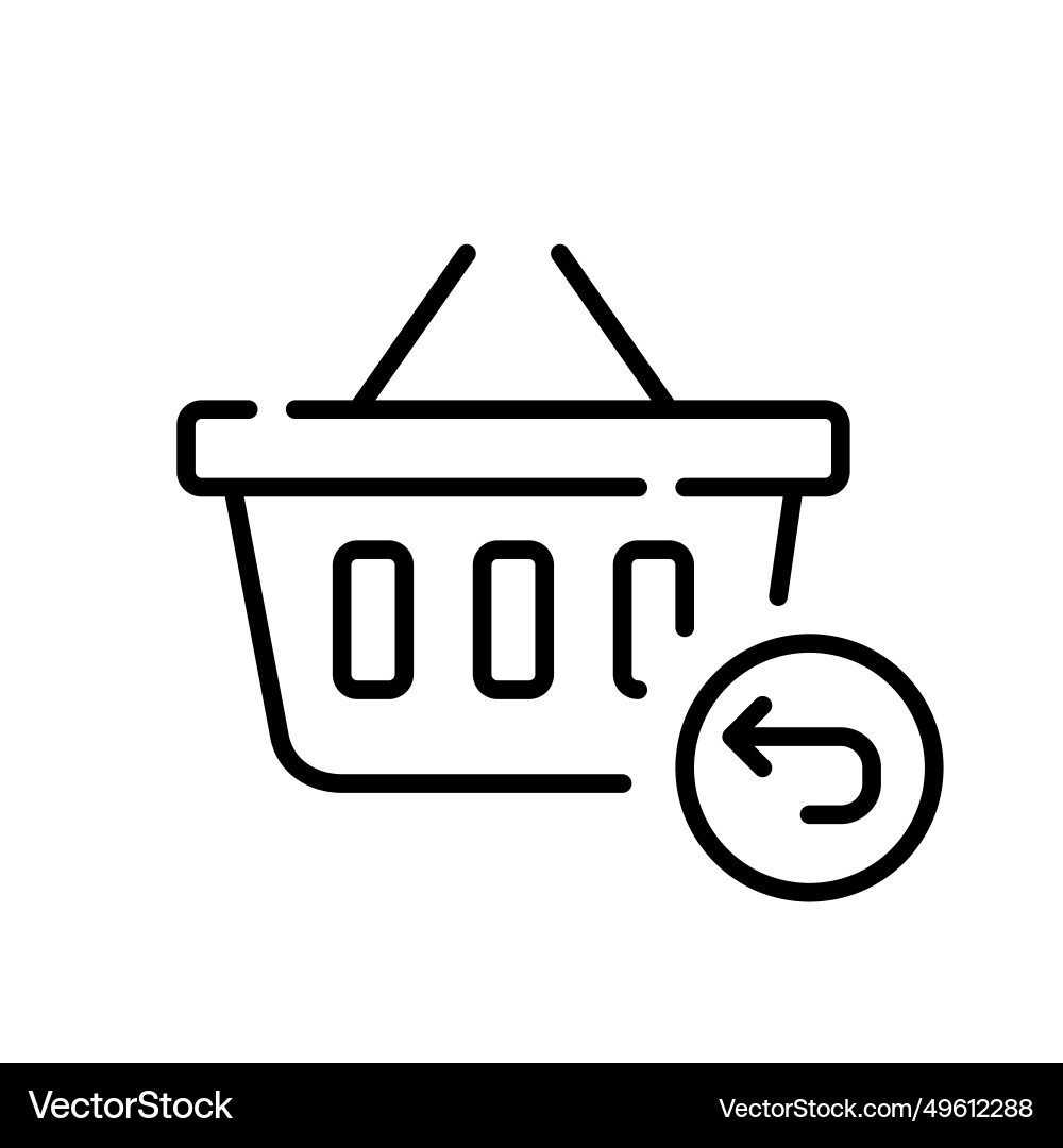 Shopping online goods return basket Royalty Free Vector
