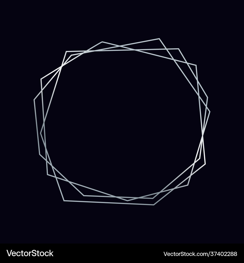 Silver geometric polygonal frame Royalty Free Vector Image