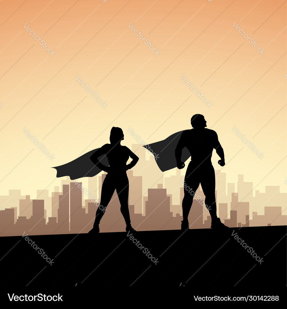 Super hero in city Royalty Free Vector Image - VectorStock