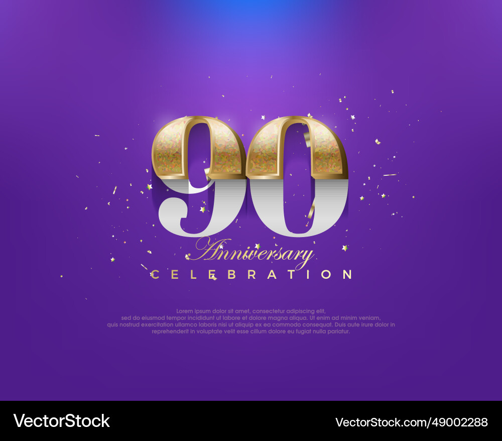 Unique classic number 90th for an anniversary Vector Image