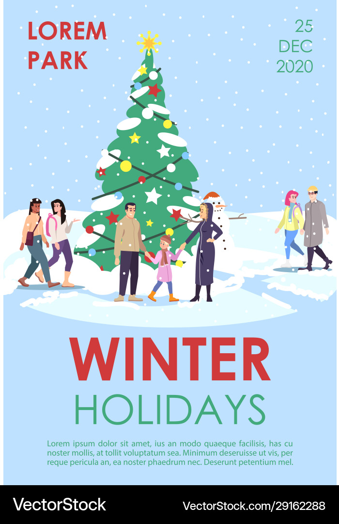 Winter holidays brochure template christmas tree Vector Image