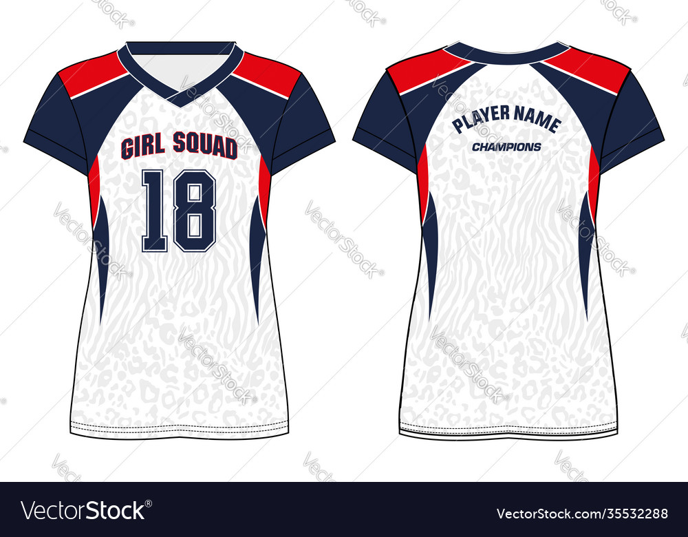 Women Sports T shirt Volleyball Jersey Design Vector Image