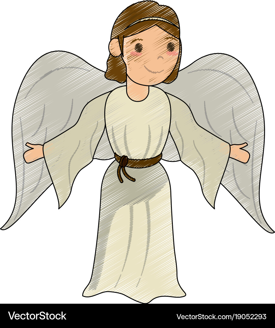 Beautiful angel cartoon Royalty Free Vector Image