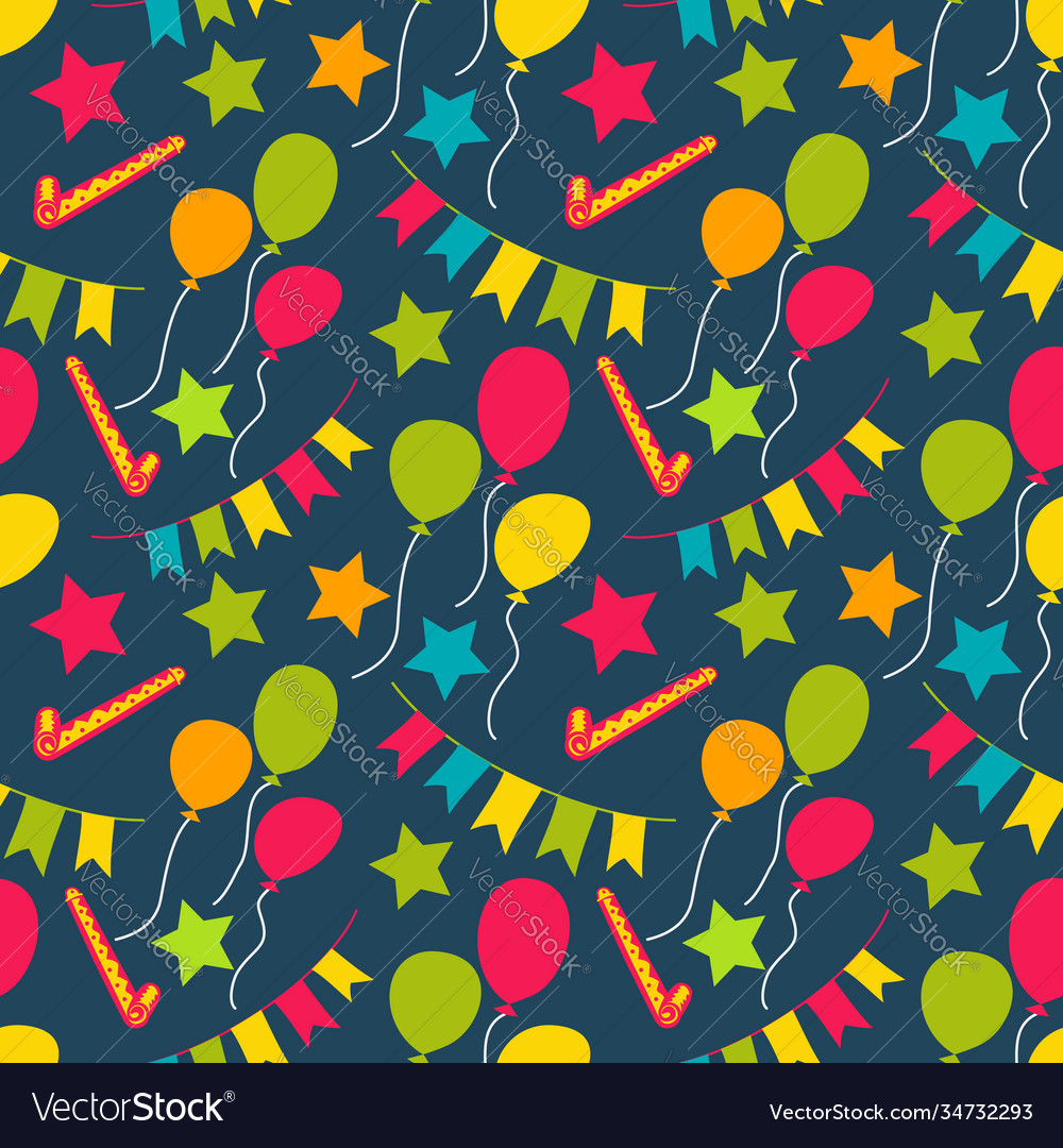 Birthday seamless pattern Royalty Free Vector Image