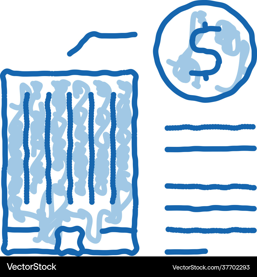 Building cost doodle icon hand drawn Royalty Free Vector