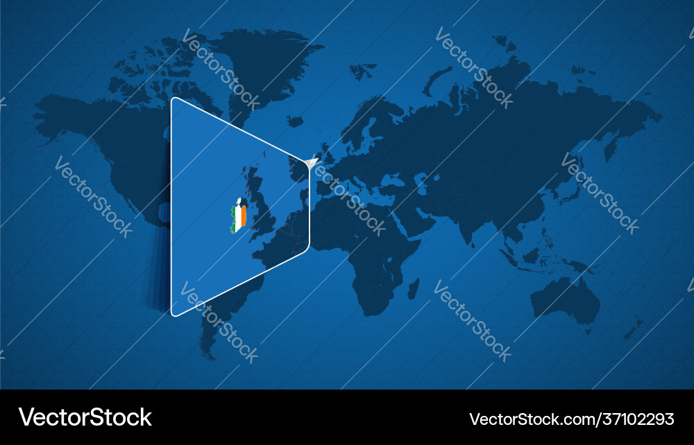 Detailed world map with pinned enlarged map Vector Image
