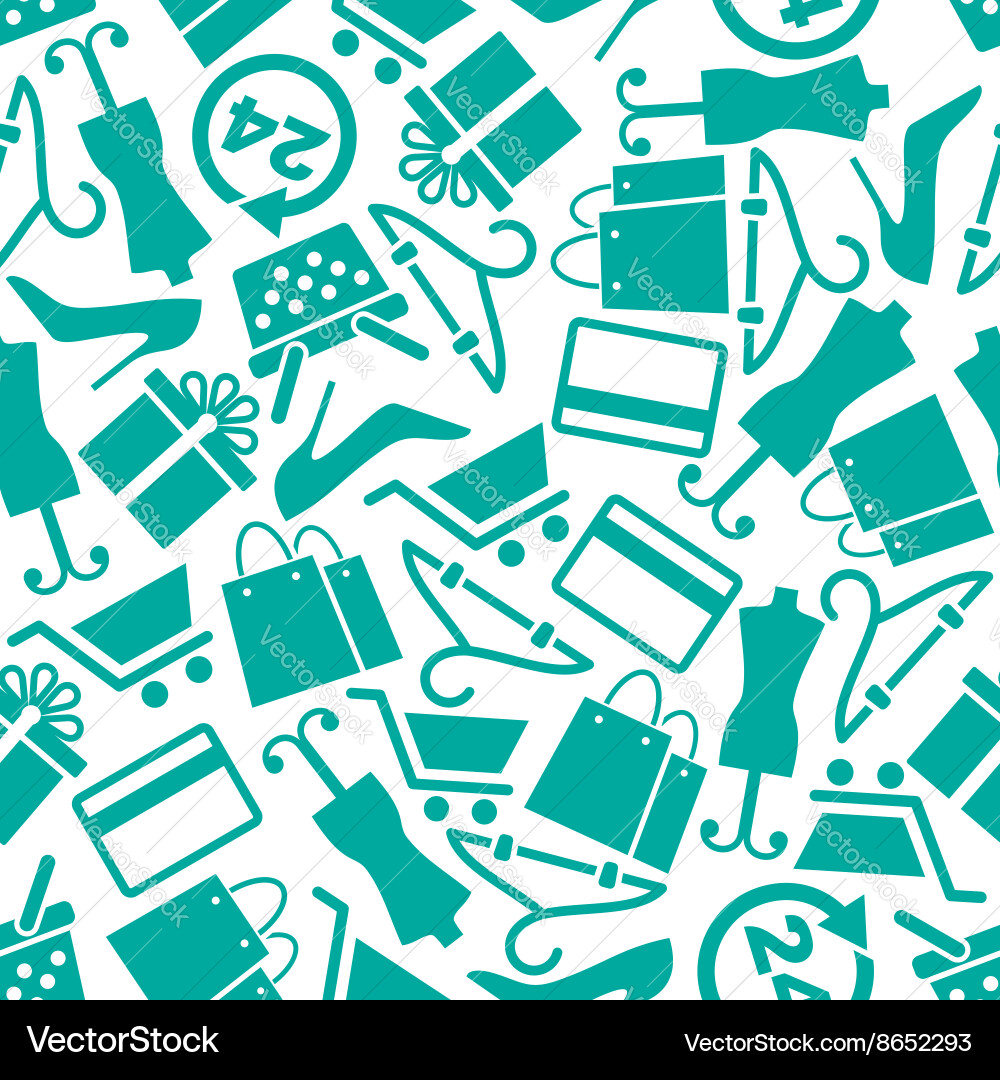Fashion and shopping seamless background pattern Vector Image