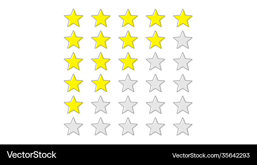 Filling five point scale with stars clipart gold Vector Image