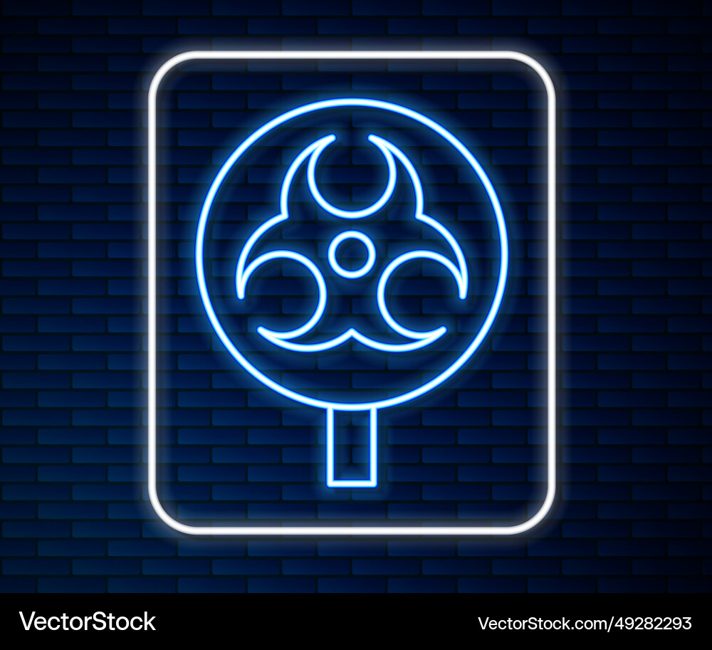 Glowing neon line biohazard symbol icon isolated Vector Image
