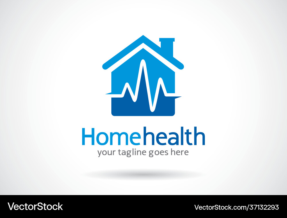 Home health logo template design emblem Royalty Free Vector