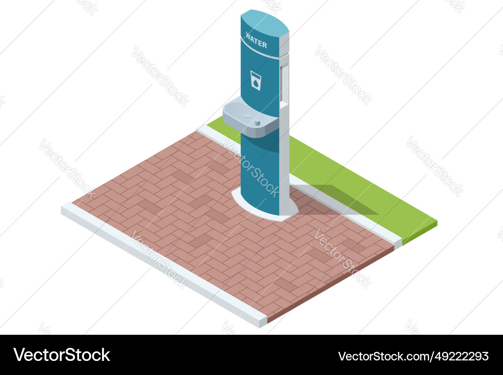 Isometric drinking water filling station refill Vector Image