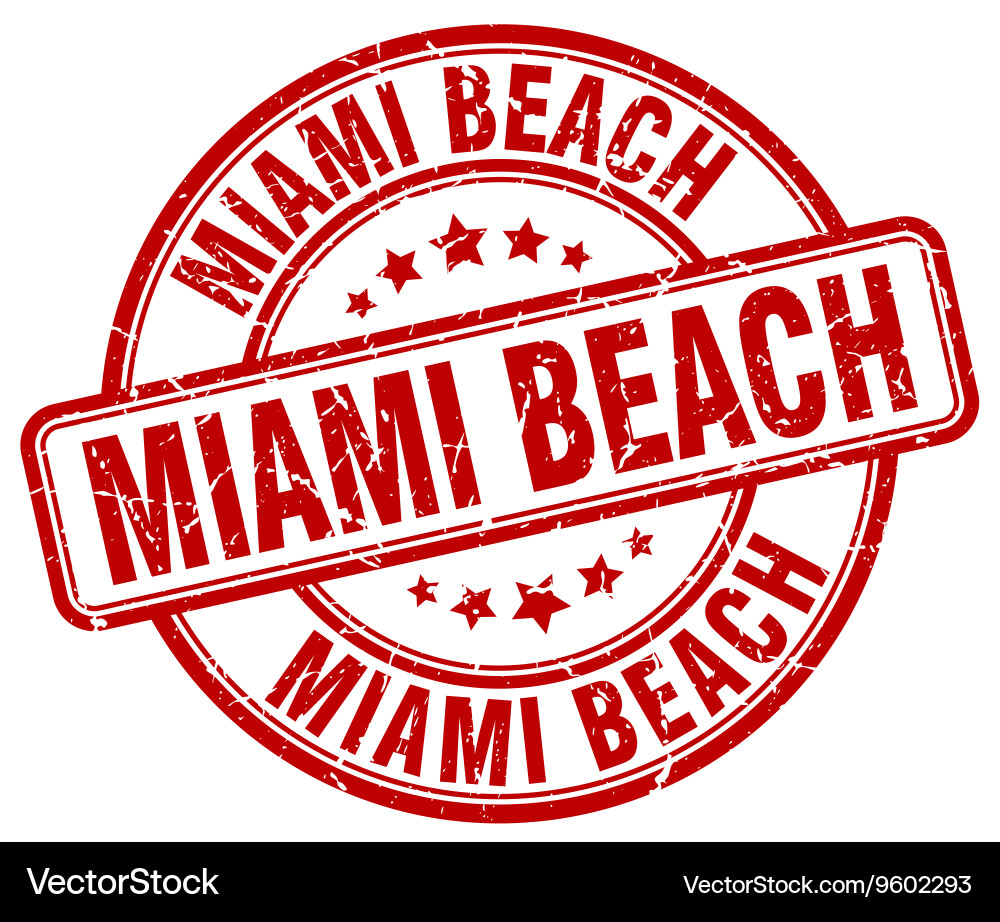 Miami beach stamp Royalty Free Vector Image - VectorStock