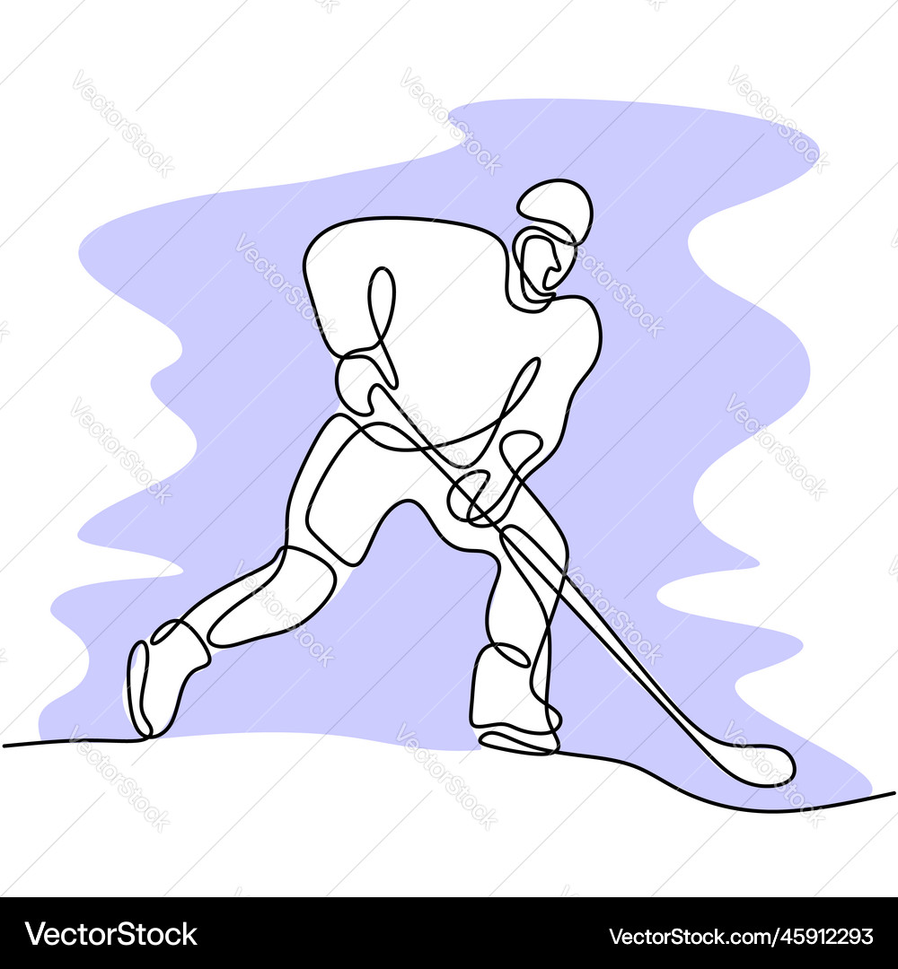 One continuous line drawing of professional ice Vector Image