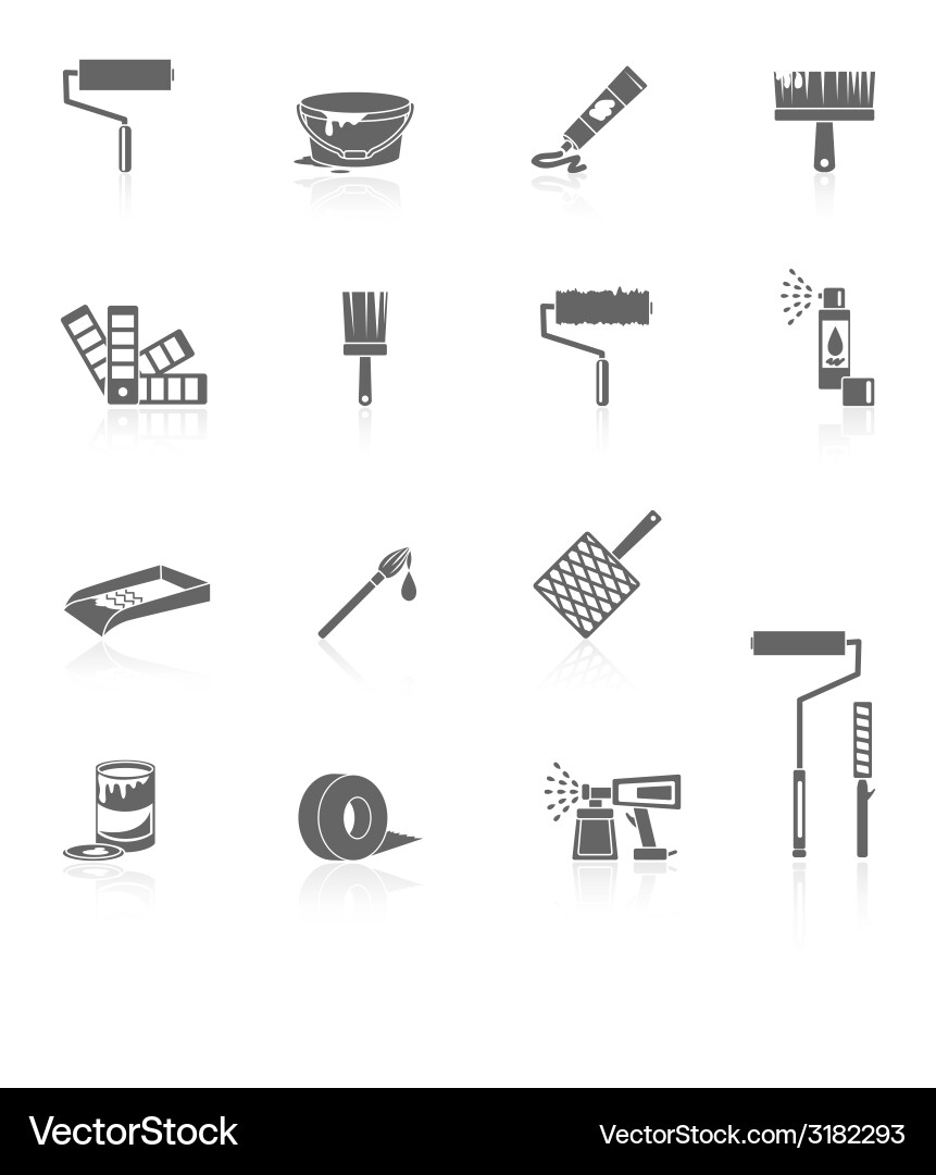 Painting icons black Royalty Free Vector Image