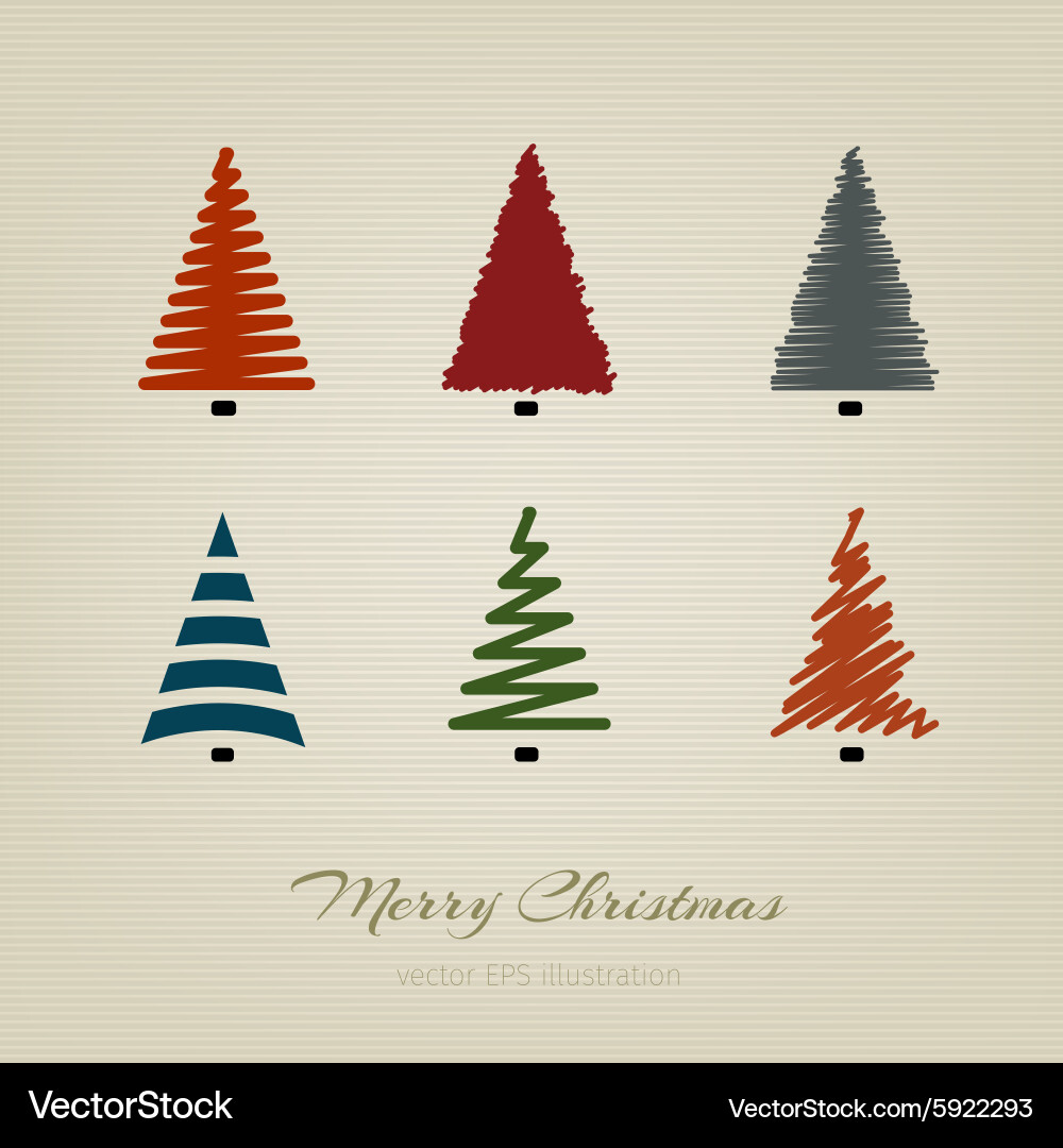 Set of christmas trees Royalty Free Vector Image