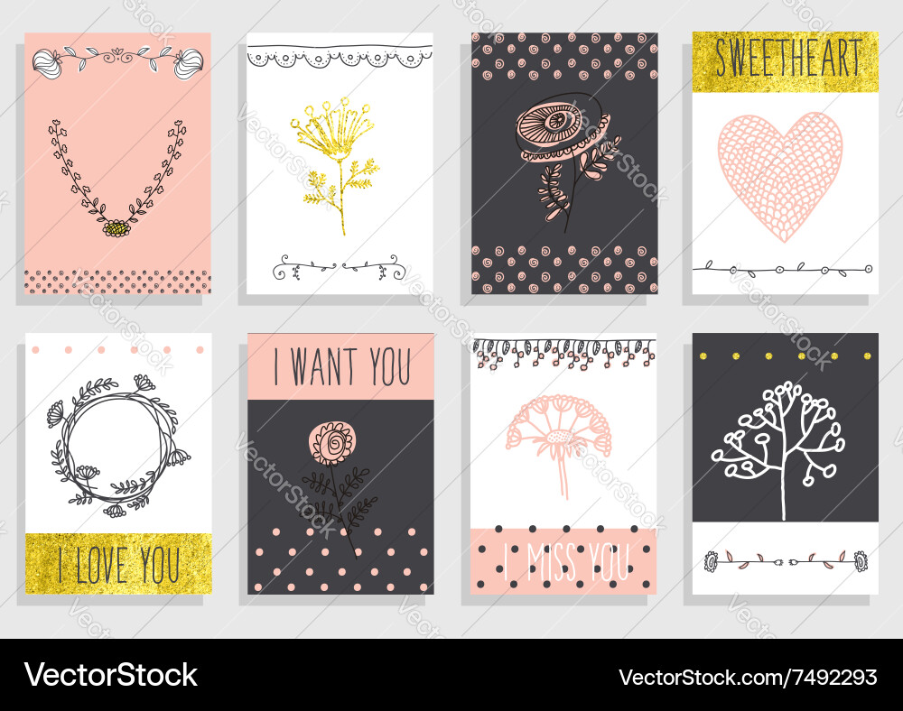 Set of template design for greeting card Vector Image