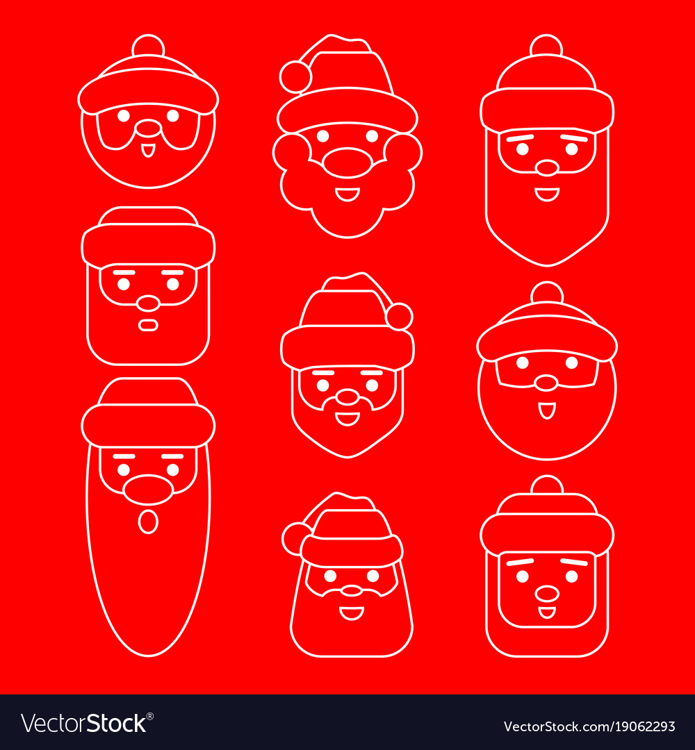 Set santa claus cartoon character Royalty Free Vector Image
