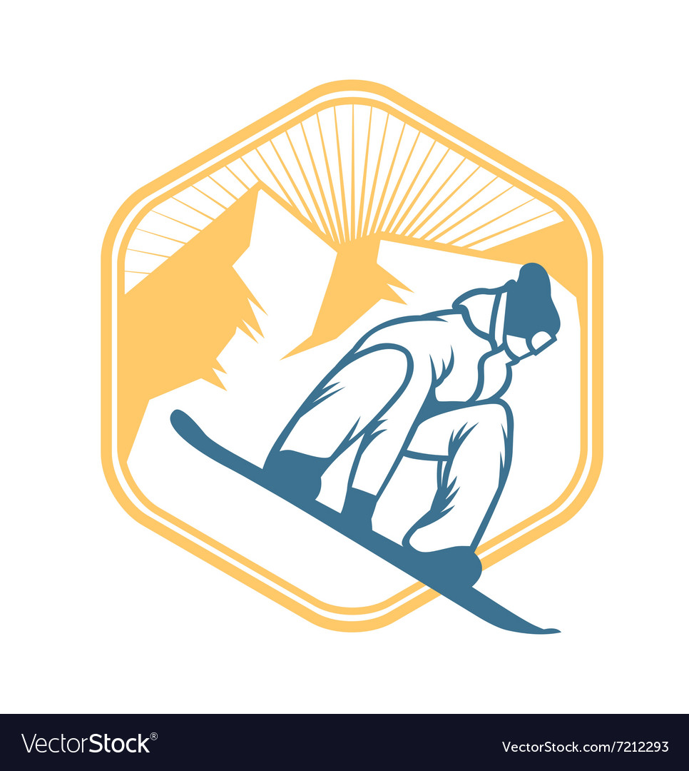 Ski resort logo emblems labels badges Royalty Free Vector