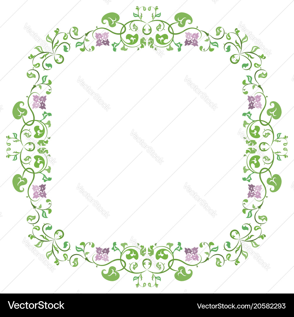 Spring blossom frame with leaves and flowers Vector Image