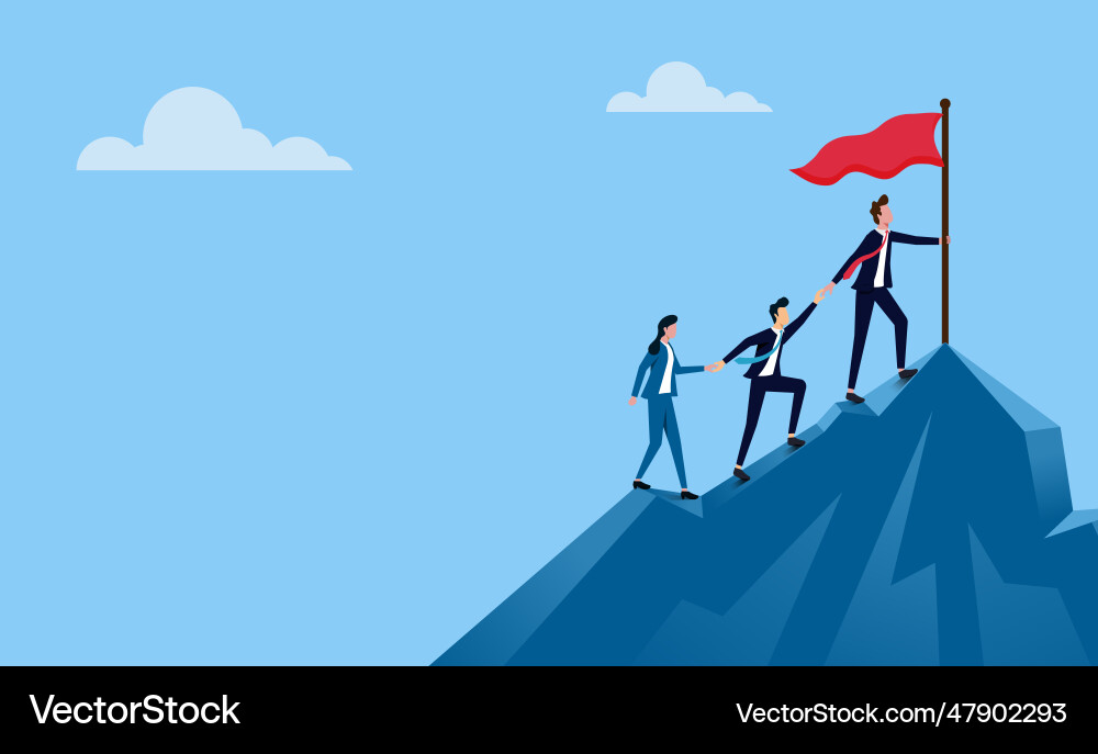 Successful business team people climbing Vector Image