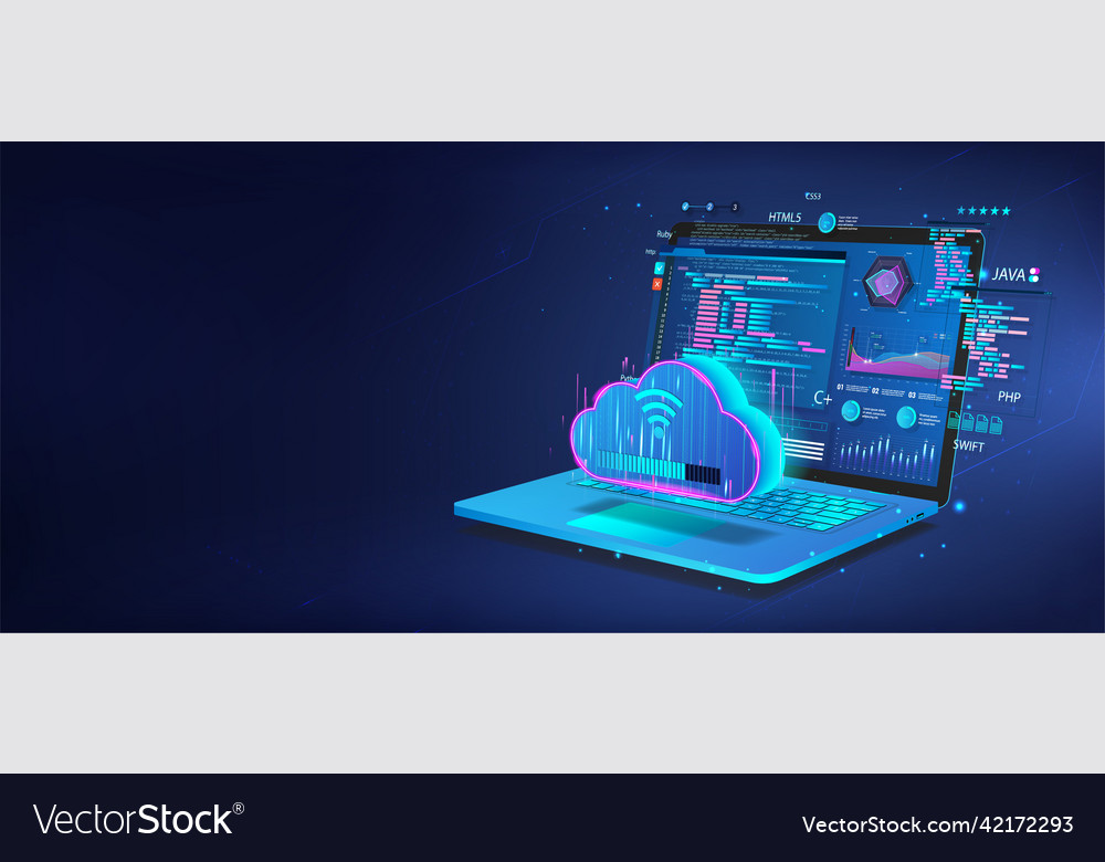 Web coding and software development concept banner