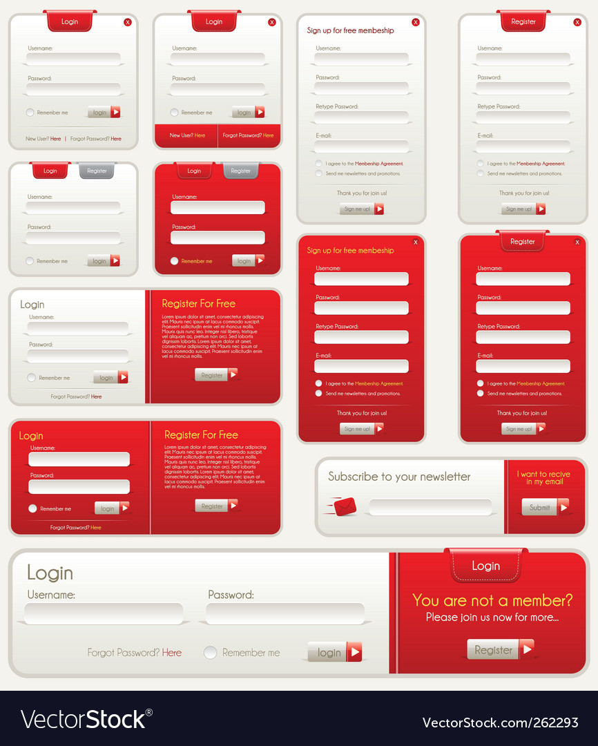 Website design elements Royalty Free Vector Image