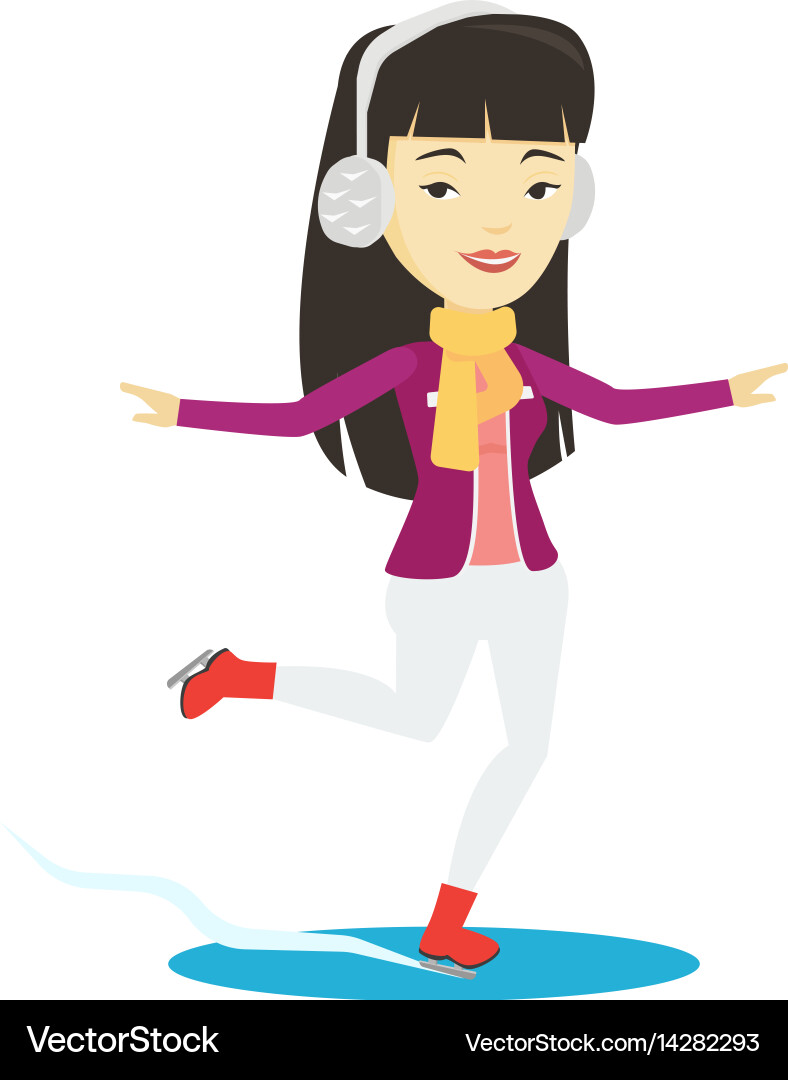 Woman ice skating Royalty Free Vector Image - VectorStock