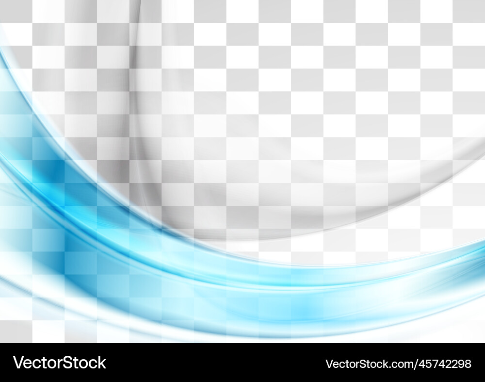 Abstract blue transparent waves Royalty Free Vector Image