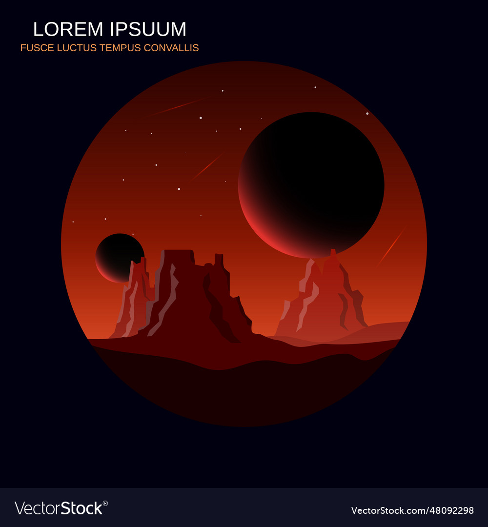 Alien planet retro style Royalty Free Vector Image