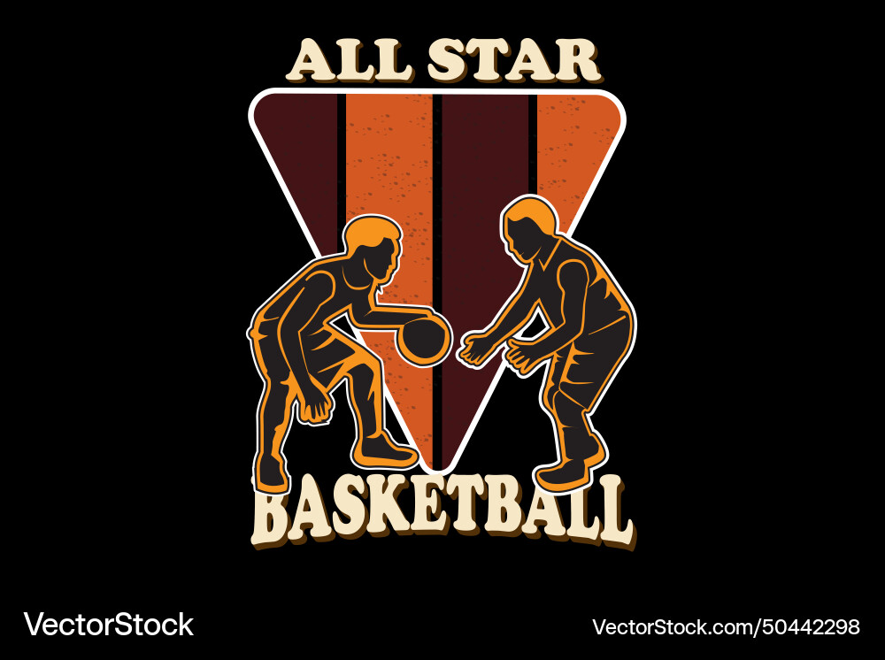 All star basketball design Royalty Free Vector Image