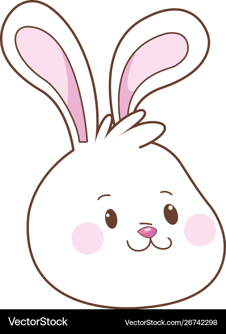 Beautiful rabbit smiling face cartoon Royalty Free Vector
