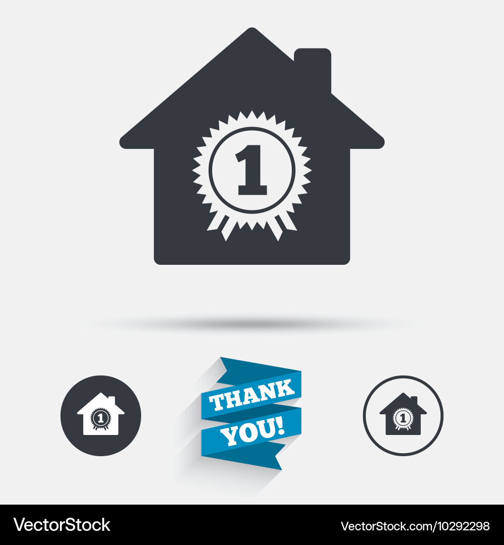 Best home first place award icon Royalty Free Vector Image