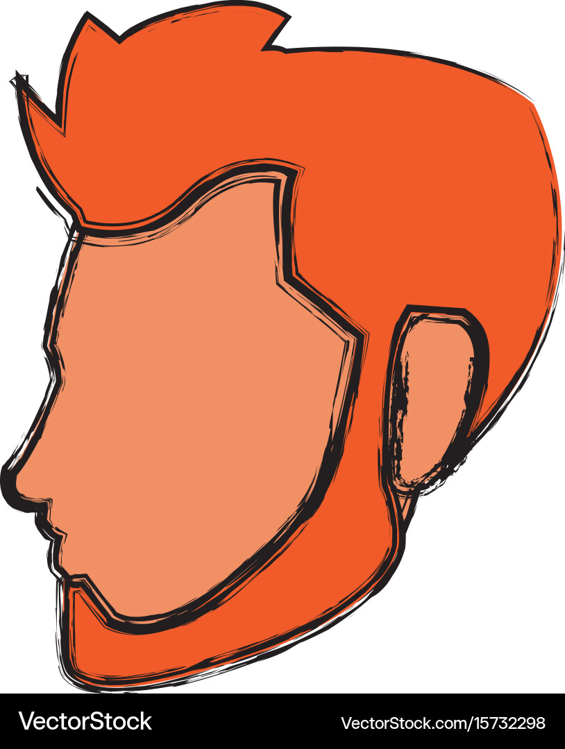 Cartoon head young man faceless character Vector Image