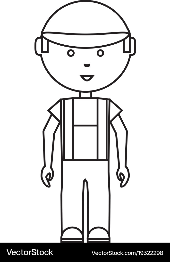 Cartoon mechanic man icon Royalty Free Vector Image