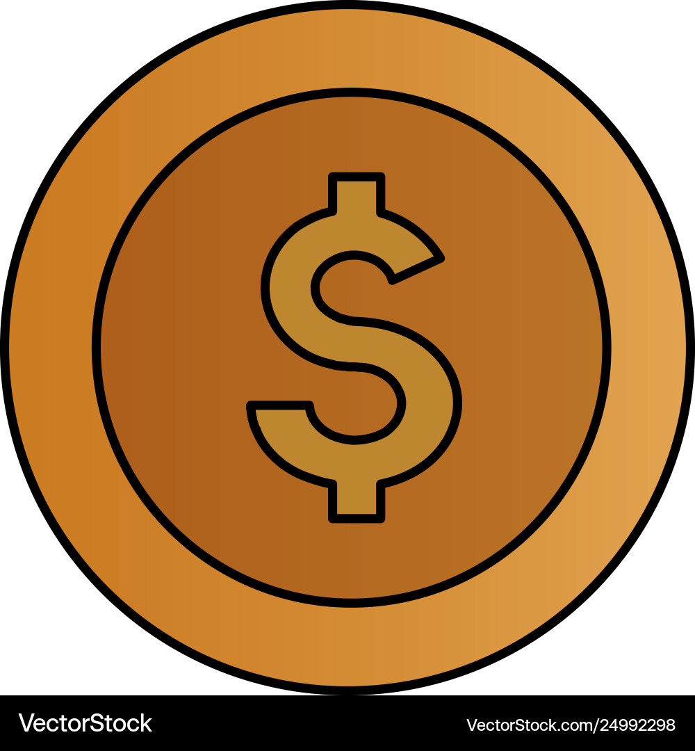 Coin money isolated icon Royalty Free Vector Image