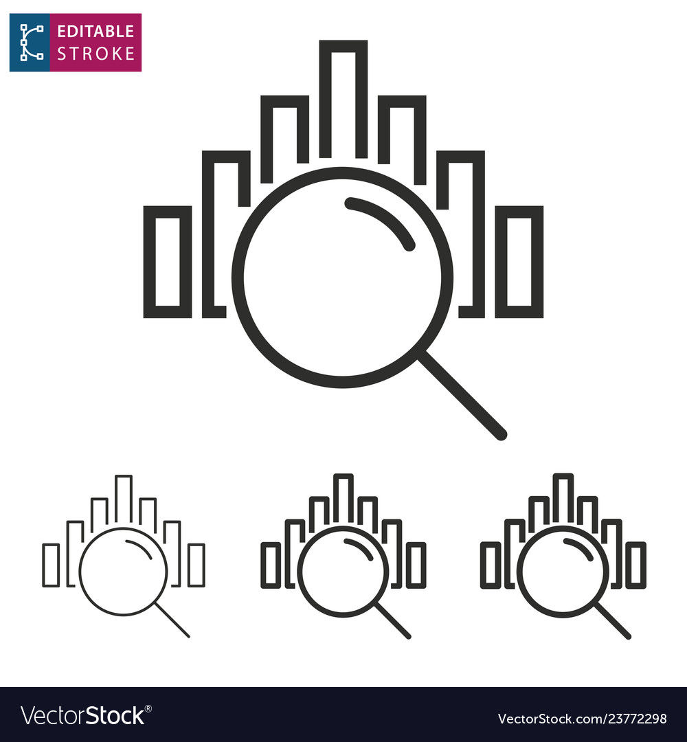 Data analysis line icon on white background Vector Image