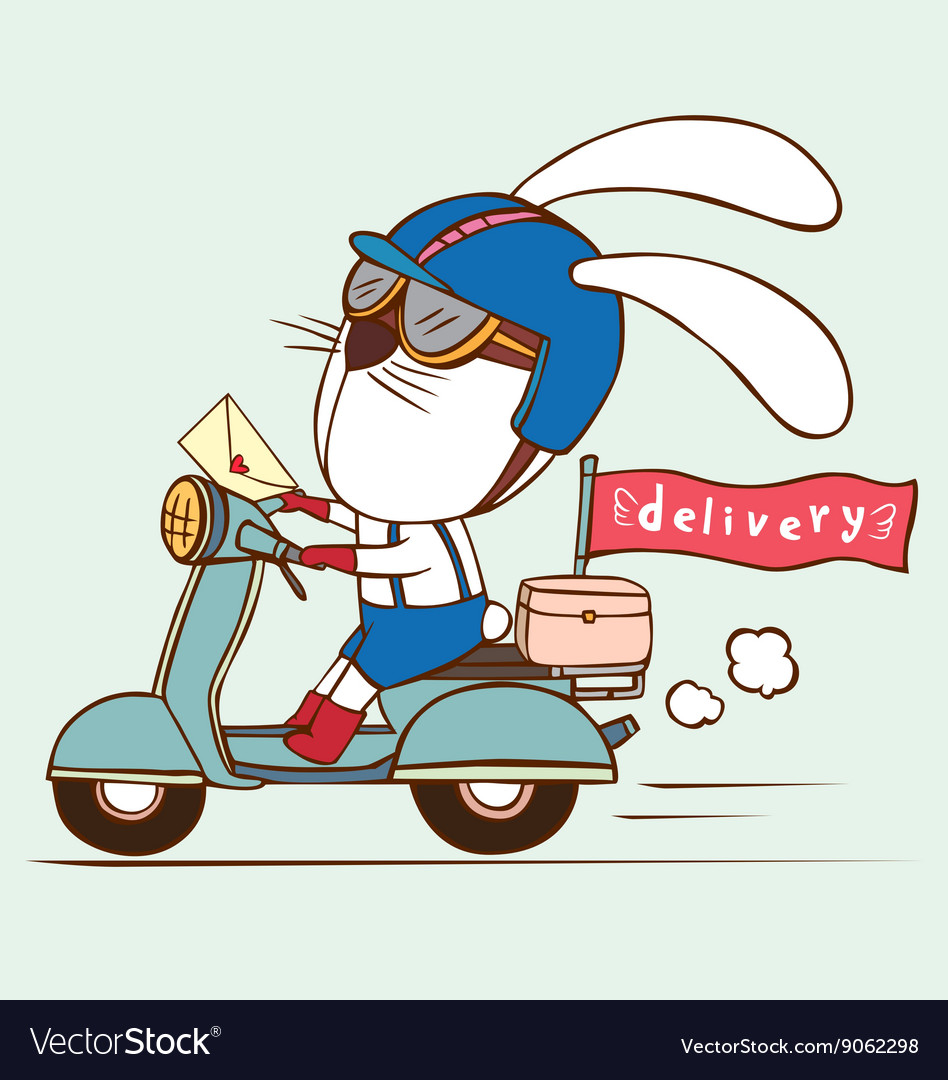 Delivery rabbit Royalty Free Vector Image - VectorStock