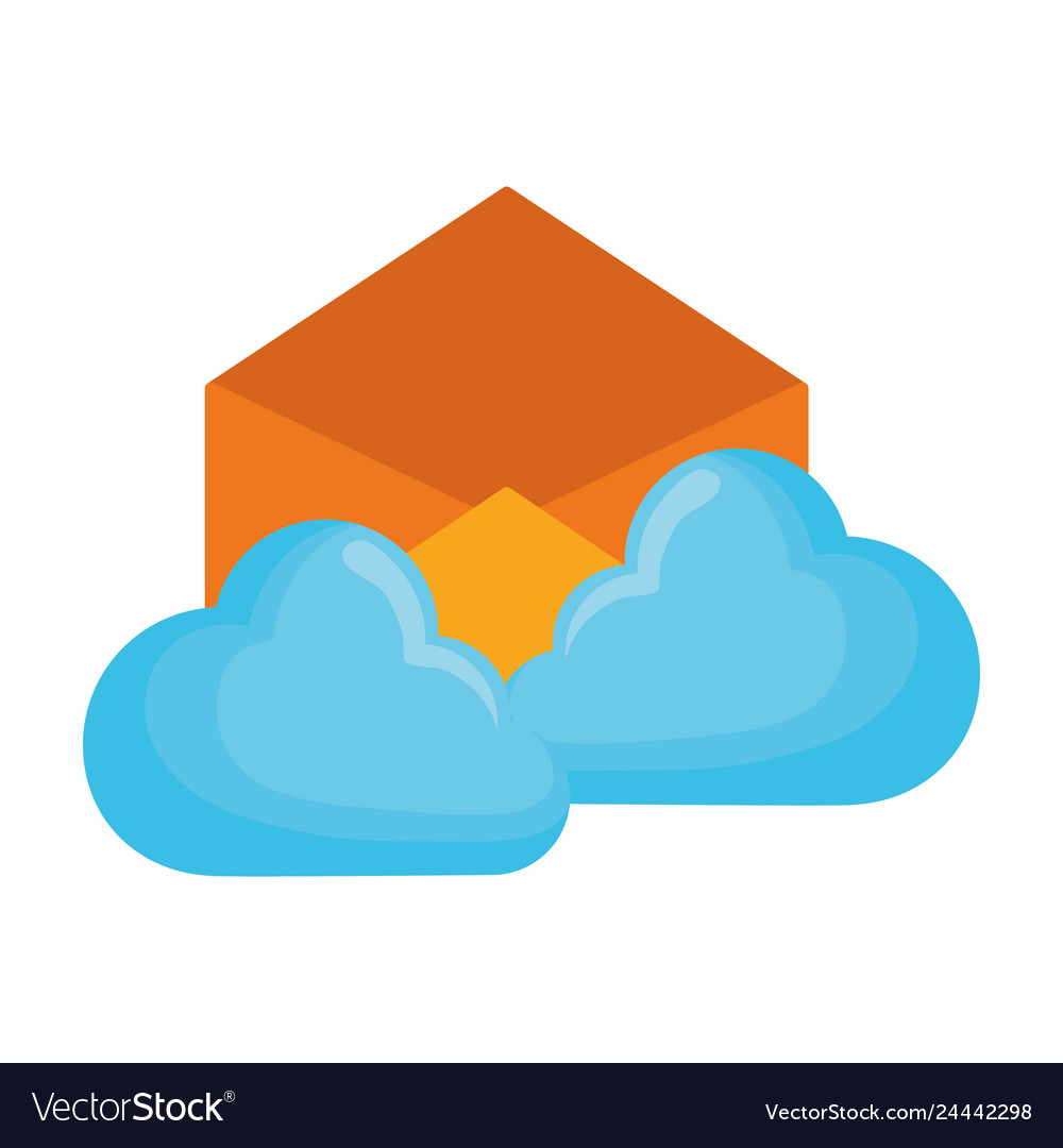 Email cloud computing on white background Vector Image
