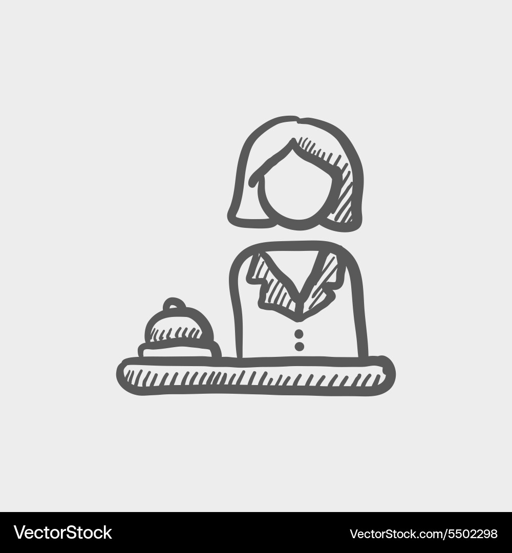 Female receptionist sketch icon Royalty Free Vector Image