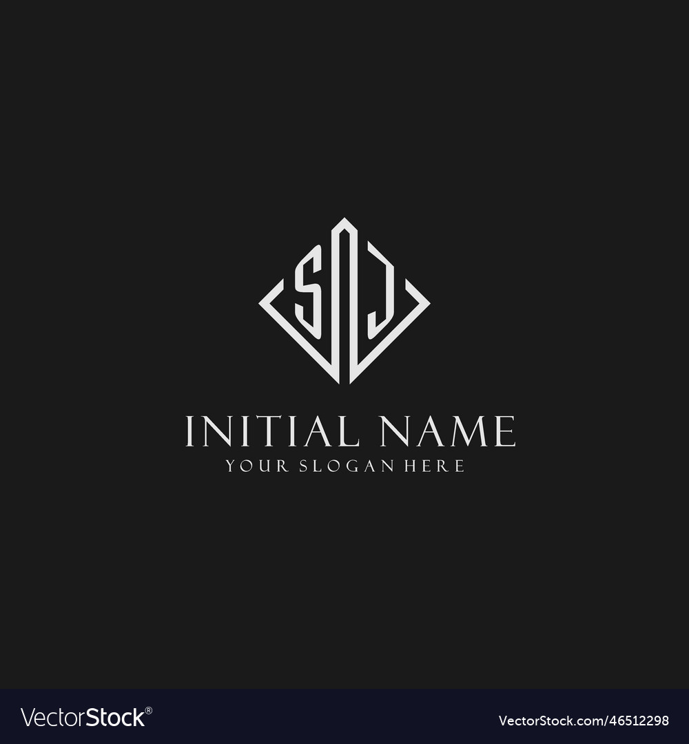 Letter sj logo with rhombus square design style Vector Image