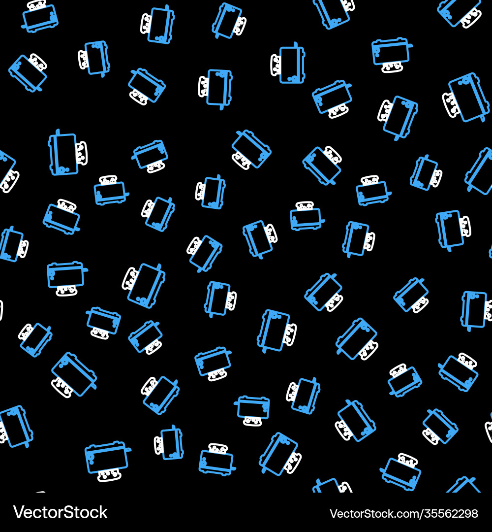 Line toaster with toasts icon isolated seamless Vector Image