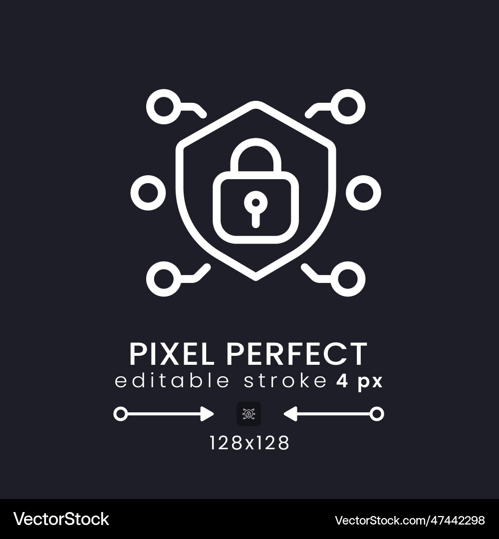 Network security white linear desktop icon Vector Image