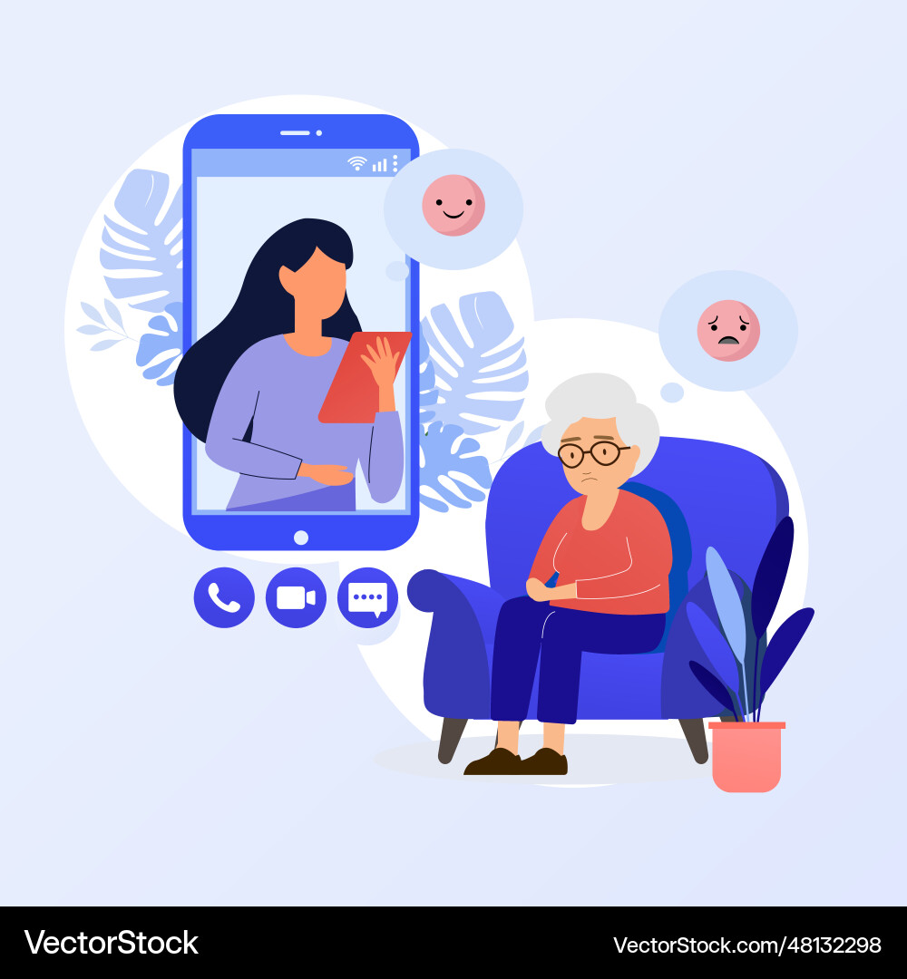 Online therapy in smarthone mobile psychotherapy Vector Image