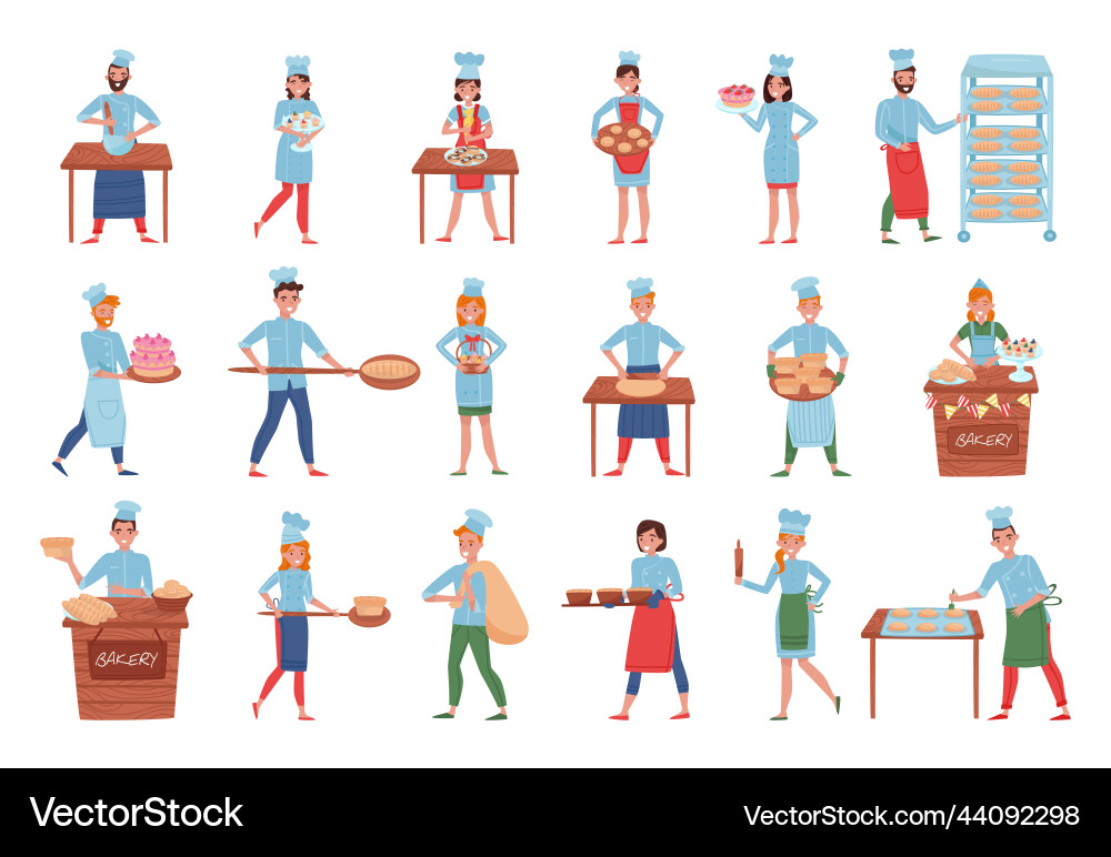 Professional pastry chef working in bakery wearing