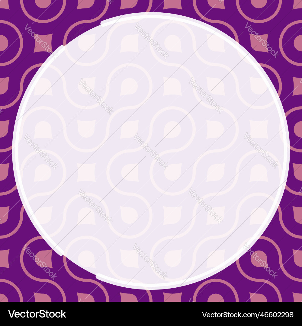 Round frame on background of abstract geometric Vector Image