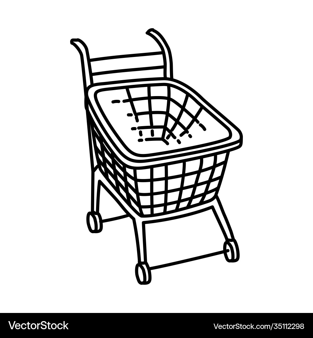 Trolley icon doodle hand drawn or outline icon Vector Image