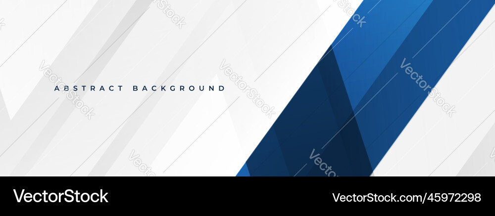 White modern abstract wide banner with blue line Vector Image