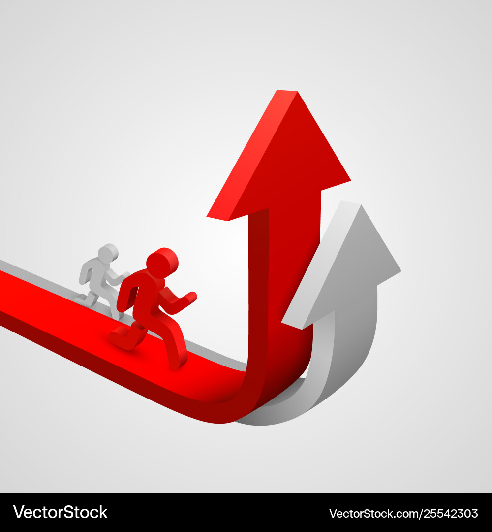 Arrow red business growth art info Royalty Free Vector Image