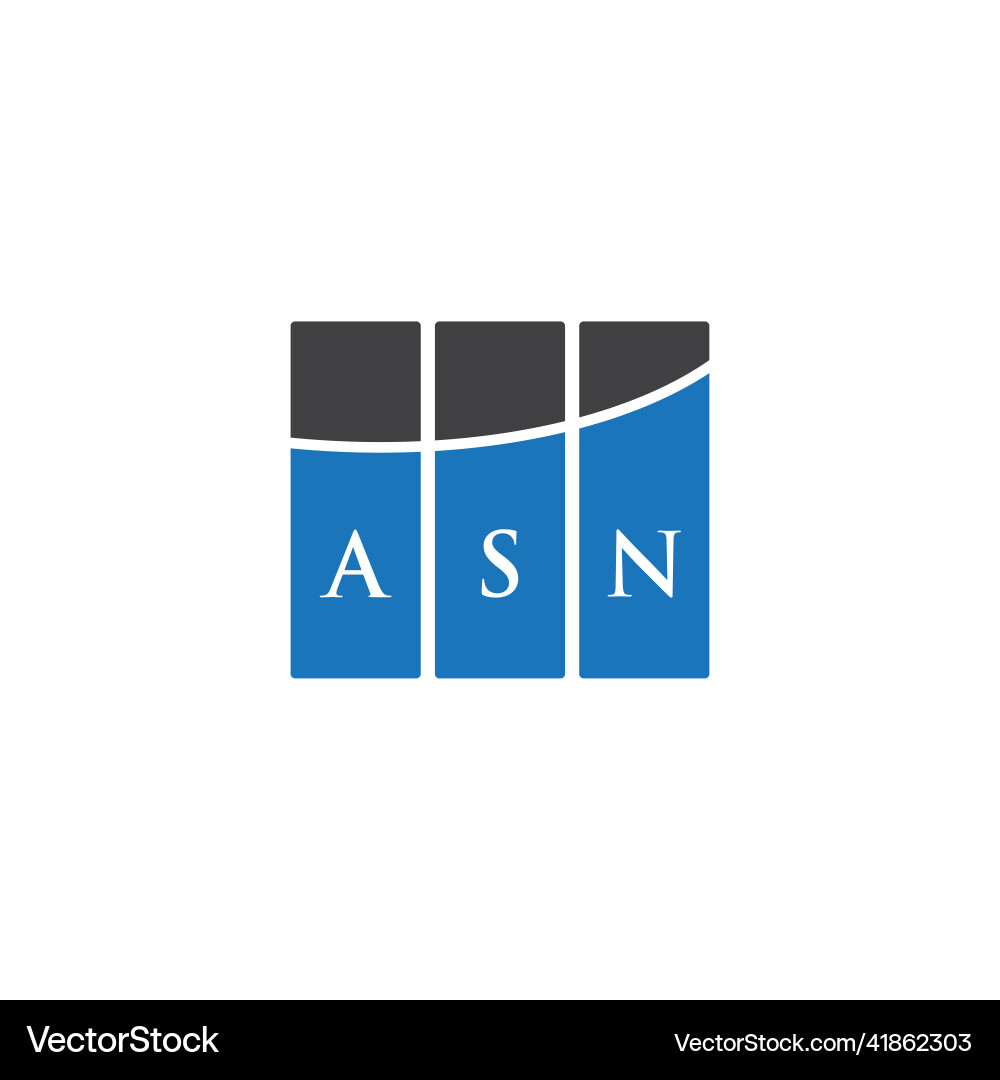 Asn letter logo design on black background Vector Image