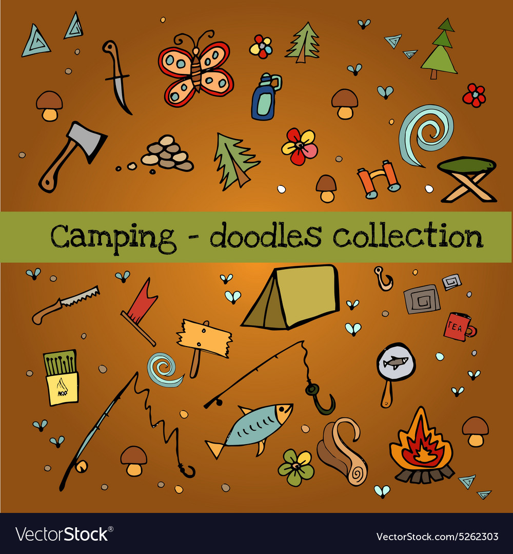 Camping - doodles collection Royalty Free Vector Image